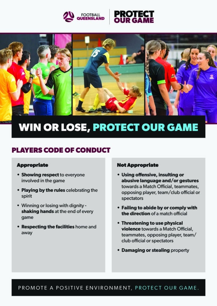 2204 - Protect Our Game - Posters - Futsal - Players - Football Queensland