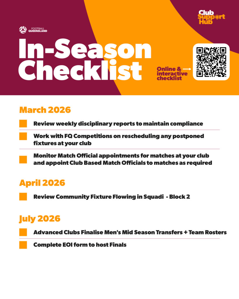 Club Checklists - Football Queensland