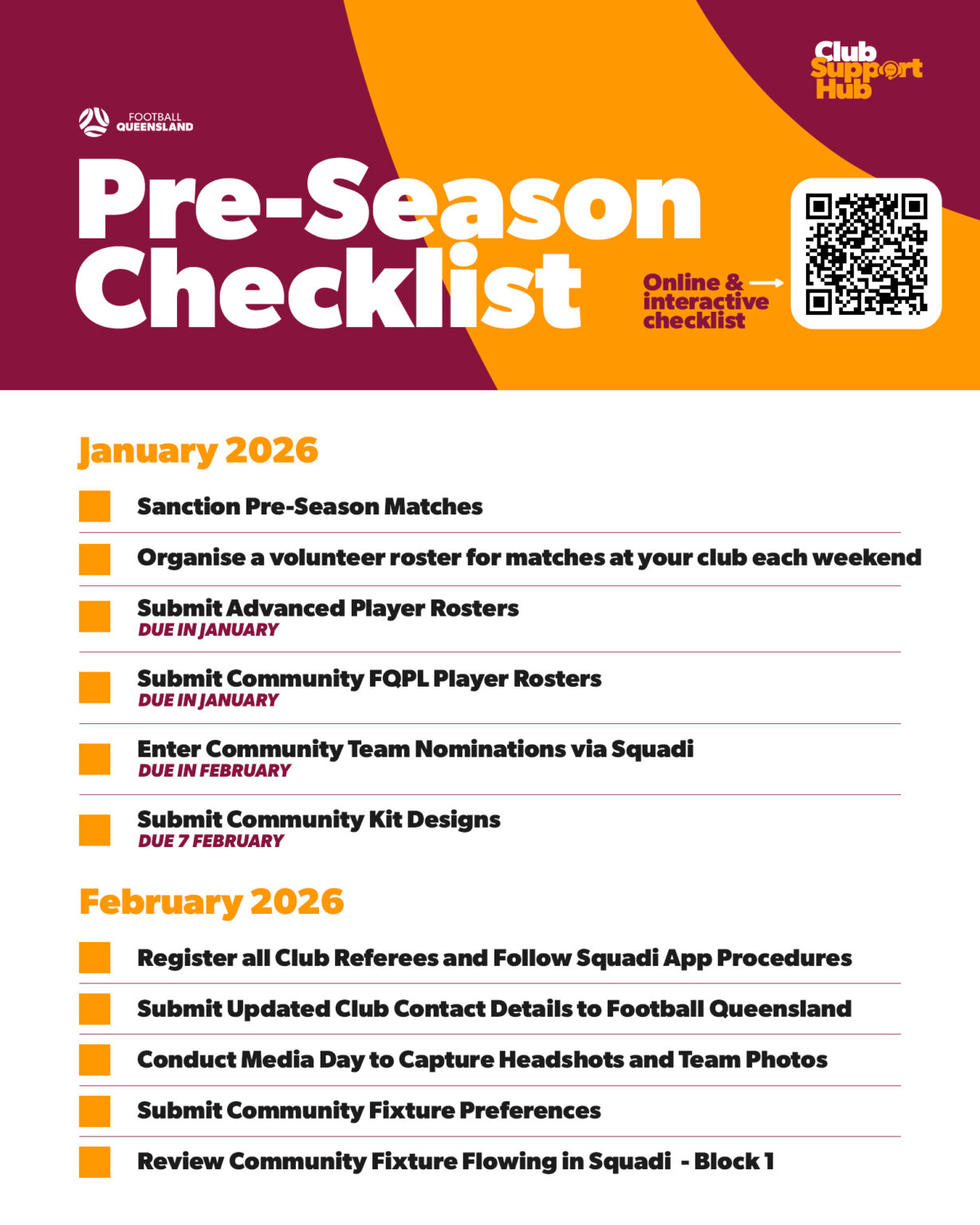 Pre-Season Checklist - Football Queensland